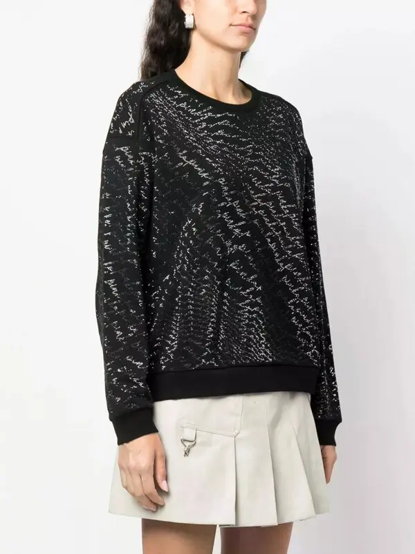 Pinko Crystal-embellished Crew-neck Sweatshirt