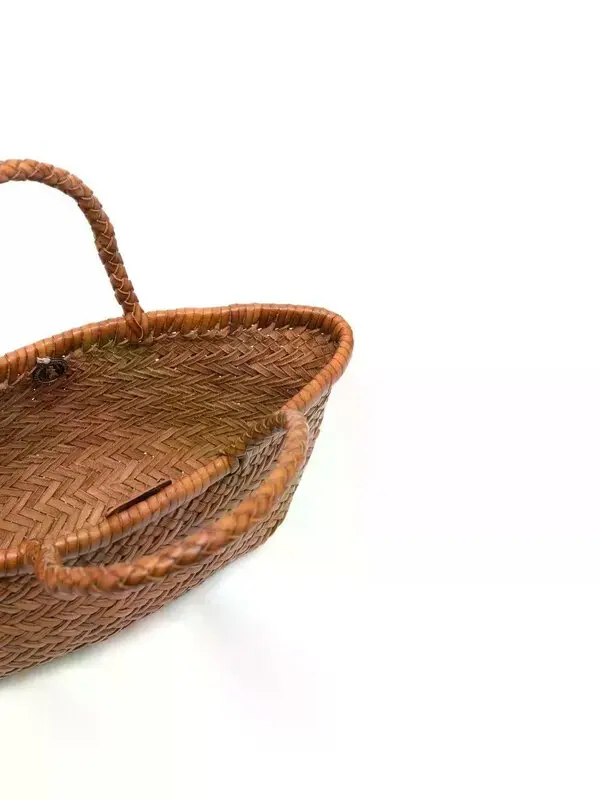 Dragon Diffusion Mini Flat Gora Braided Tote Bag - Brown