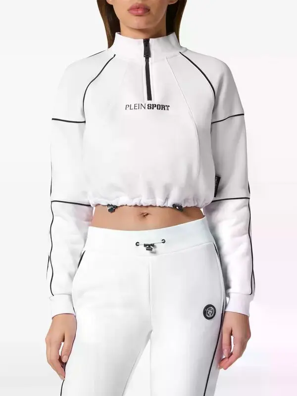 PLEIN SPORT Logo-print Cropped Sweatshirt