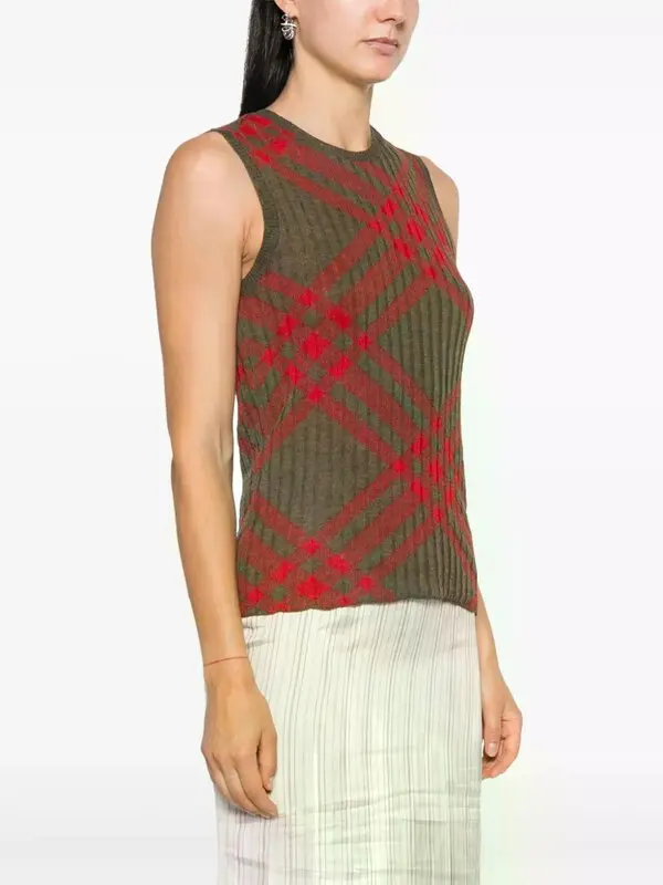 Burberry Check Wool Blend Tank Top