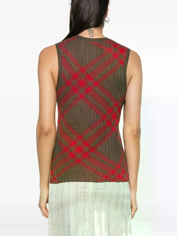 Burberry Check Wool Blend Tank Top