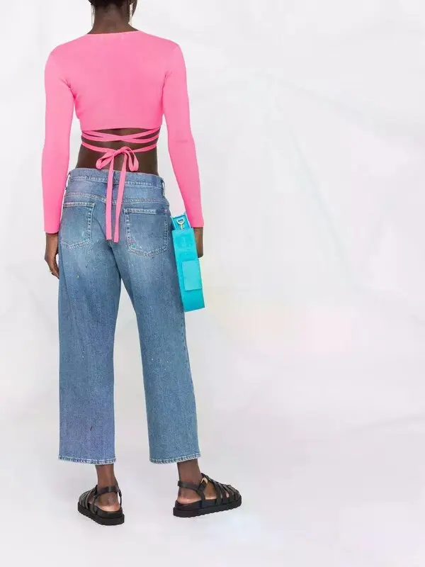 MSGM Lace-up Cropped Top