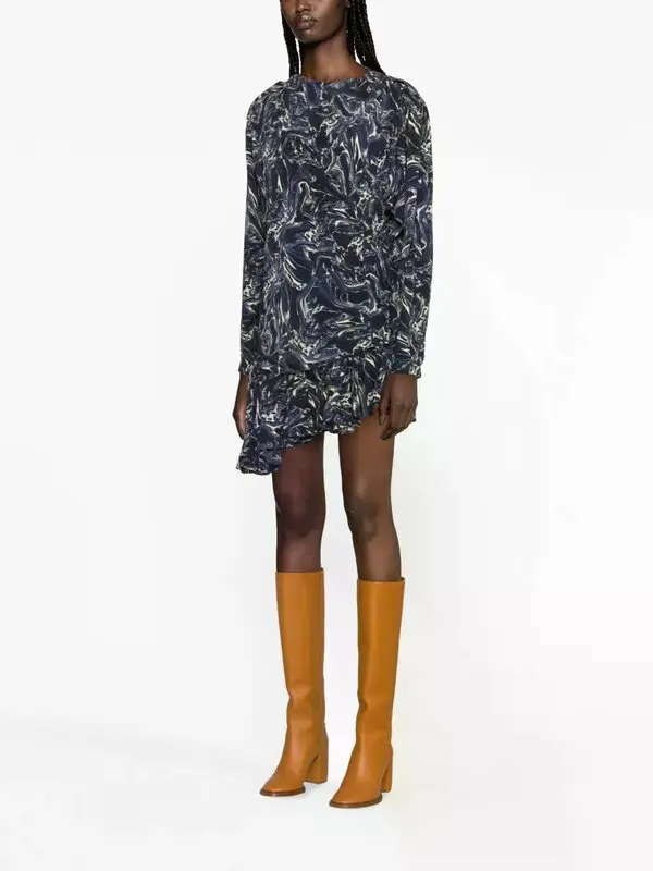 Isabel Marant Tiphaine Marble-print Silk Blouse