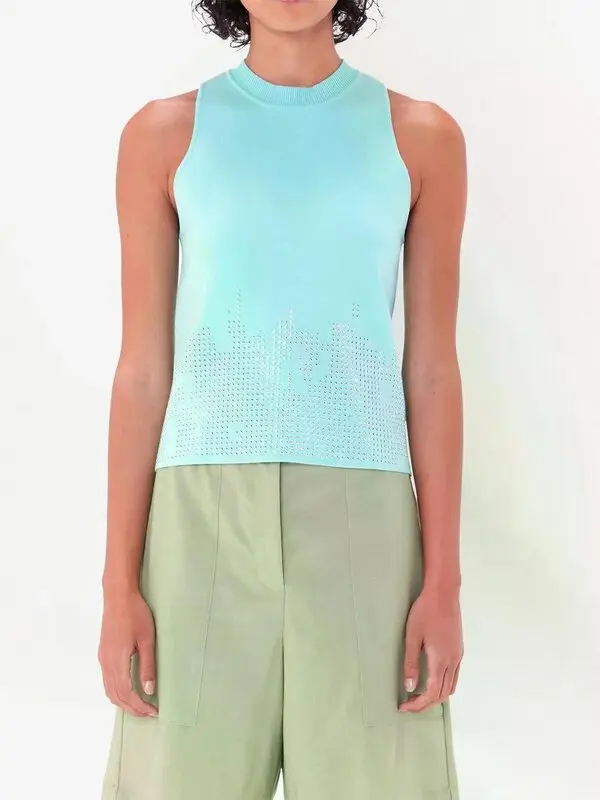 JW Anderson Studded Merino Wool Tank Top - Blue