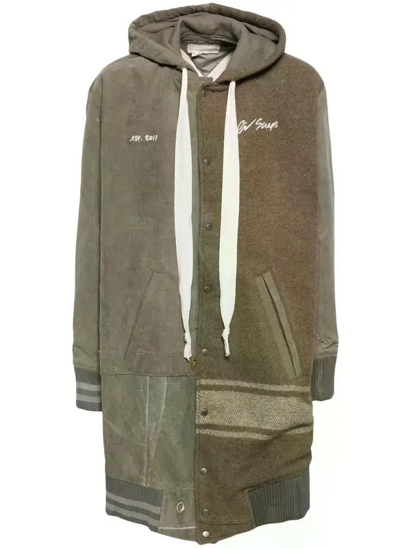 GREG LAUREN Logo-embroidered Patchwork Jacket