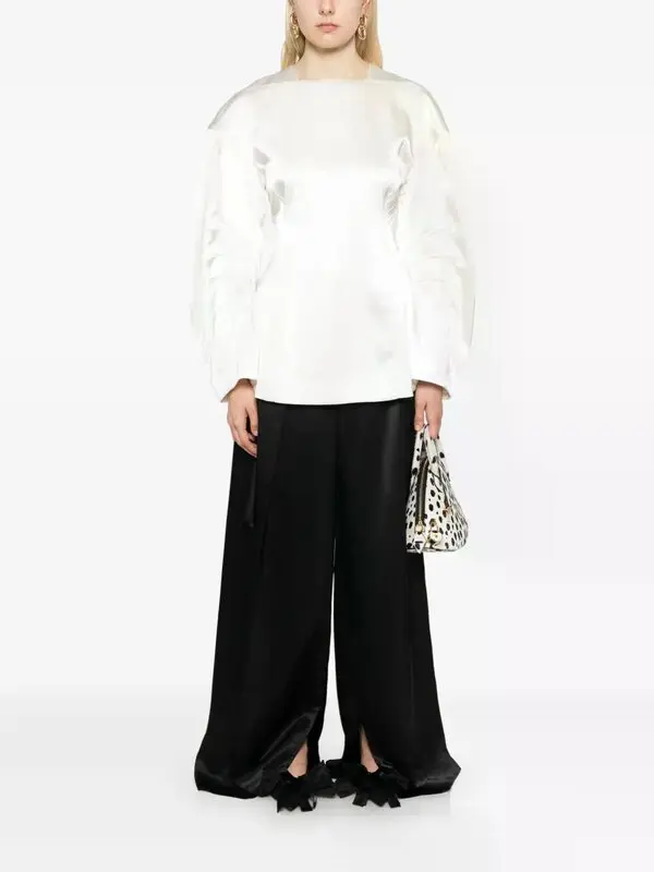 JIL SANDER Pleated Wide-leg Trousers - Black