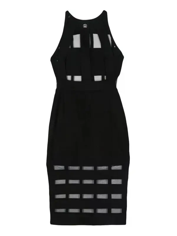 GENNY Semi-sheer Midi Dress - Black