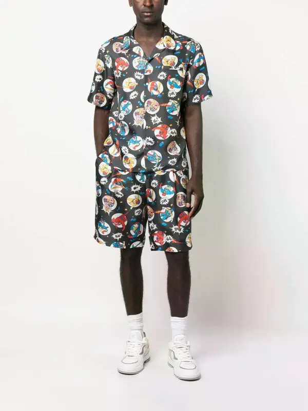 Moschino Graphic Print Silk Shorts