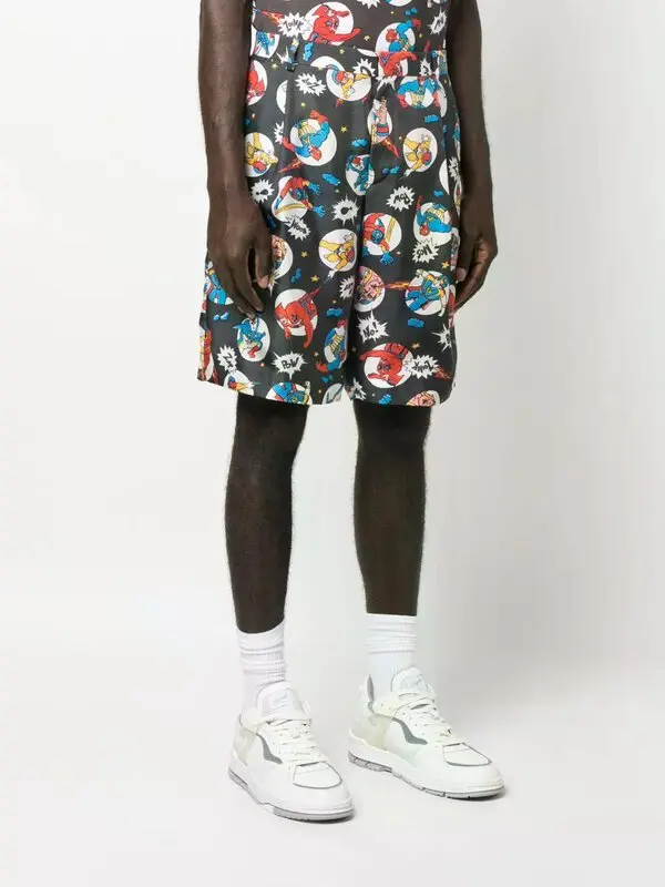 Moschino Graphic Print Silk Shorts