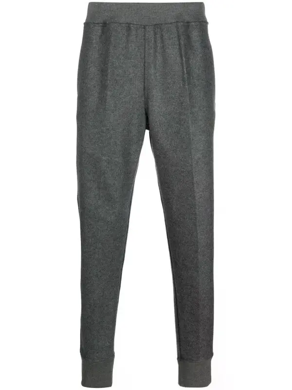 JIL SANDER Elasticated-waistband Wool Track Pants - Grey