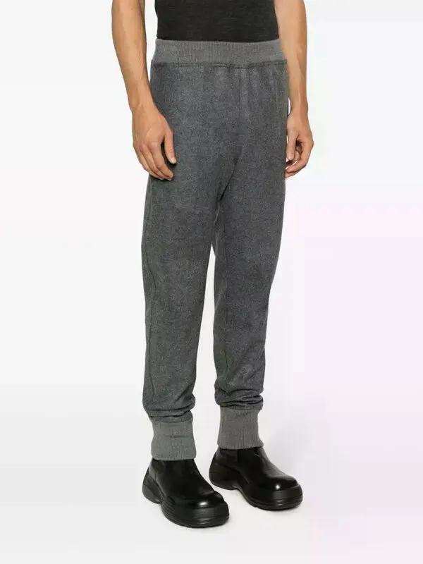 JIL SANDER Elasticated-waistband Wool Track Pants - Grey