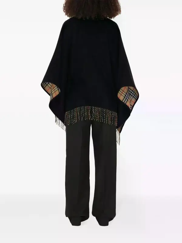 Burberry Reversible Wool Cape - Black