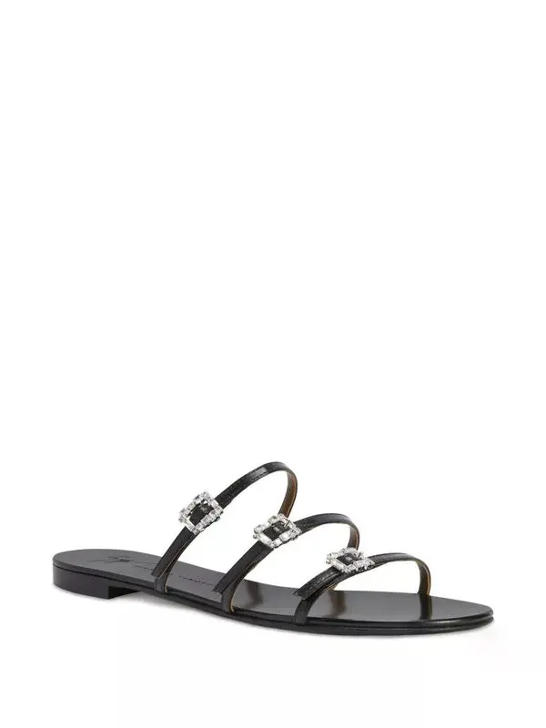 GIUSEPPE ZANOTTI Himari Embellished Flat Sandals - Black