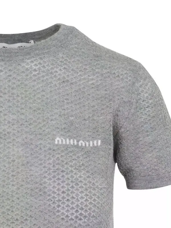 Miu Miu Logo Intarsia T-shirt