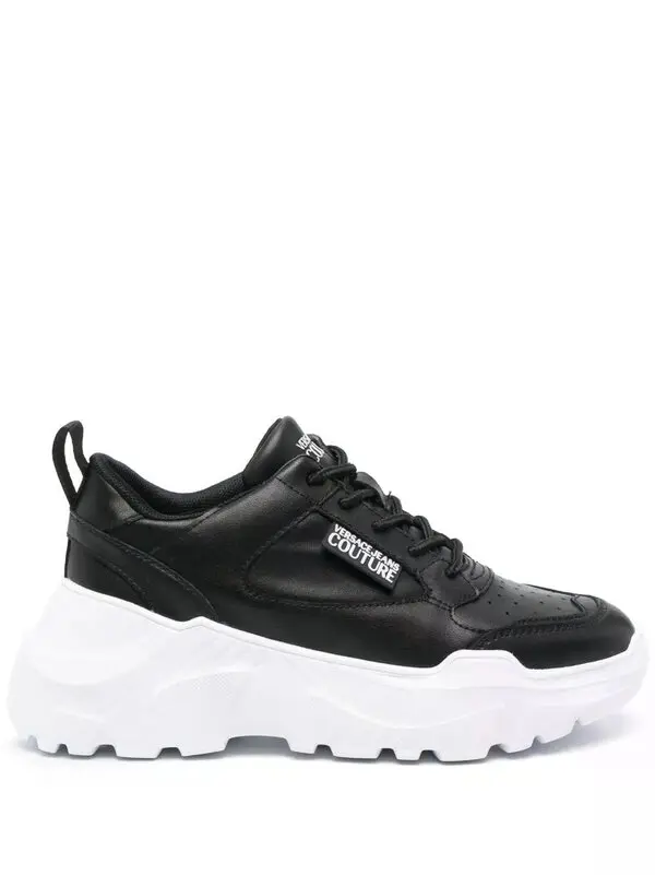 Versace Logo-patch Low-top Sneakers - Black