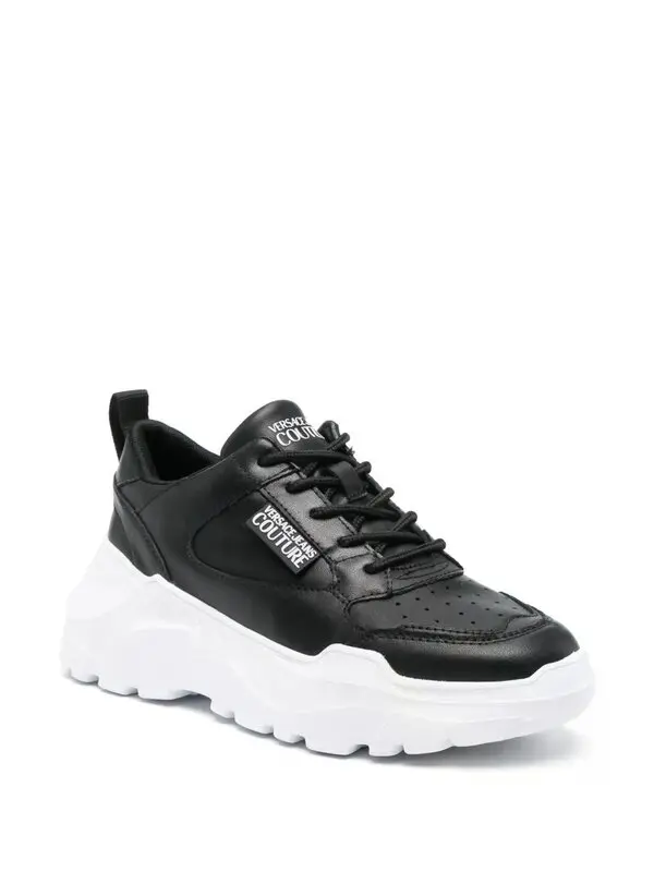Versace Logo-patch Low-top Sneakers - Black