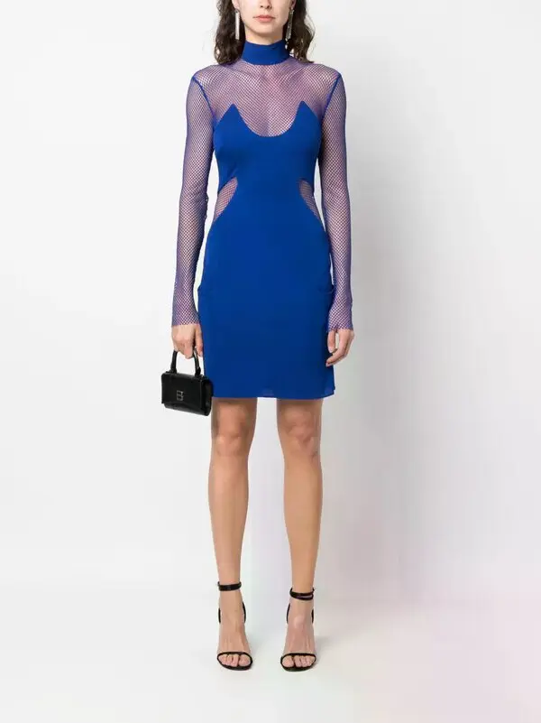 TOM FORD Crepe Mini Dress With Mesh Paneling