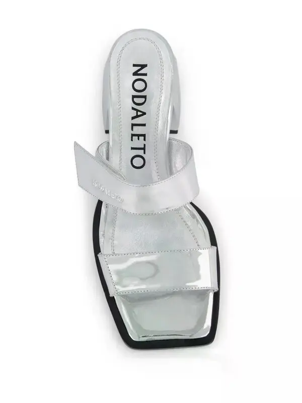 NODALETO Tone Leather Embossed Logo Sandals