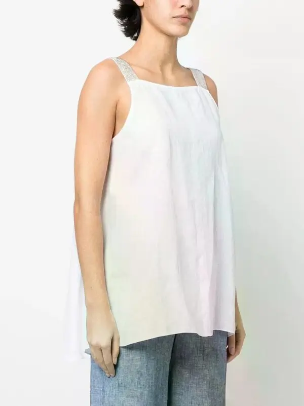 Fabiana Filippi Metallic Strap Linen Top