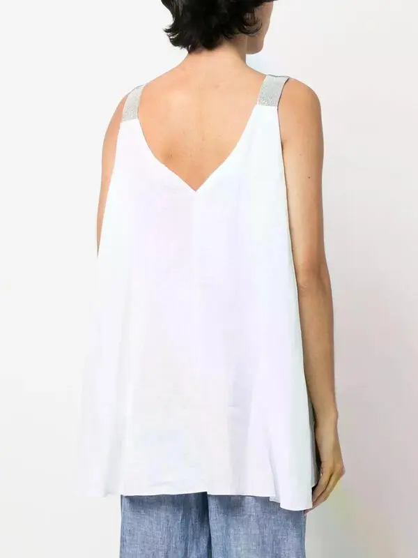 Fabiana Filippi Metallic Strap Linen Top