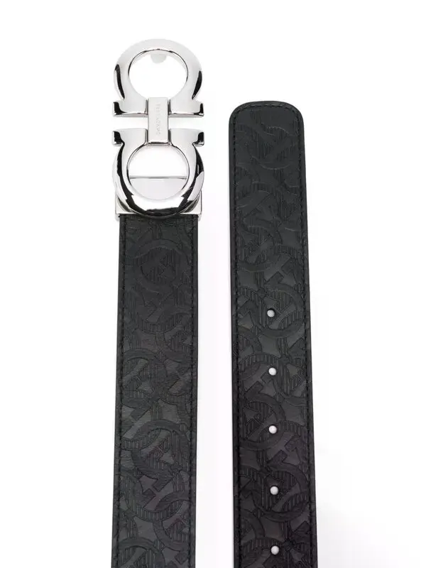 FERRAGAMO Gancini Reversible Belt - Black