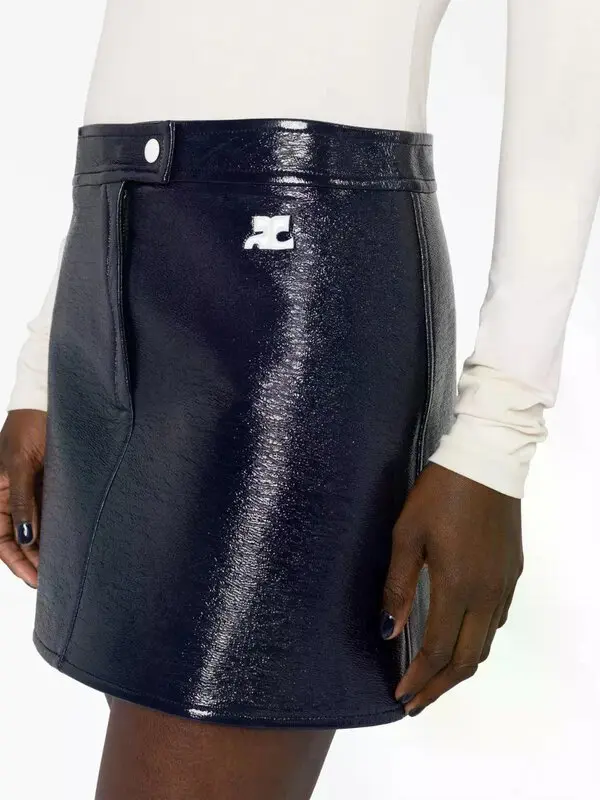 COURREGES Logo-patch Cotton Skirt