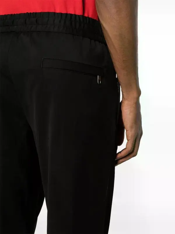 Dolce & Gabbana Raised Seam Virgin Wool Blend Joggers - Black