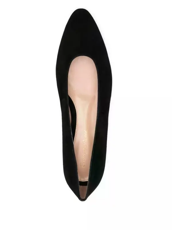 GIANVITO ROSSI Nubuck Ballet Flats - Black