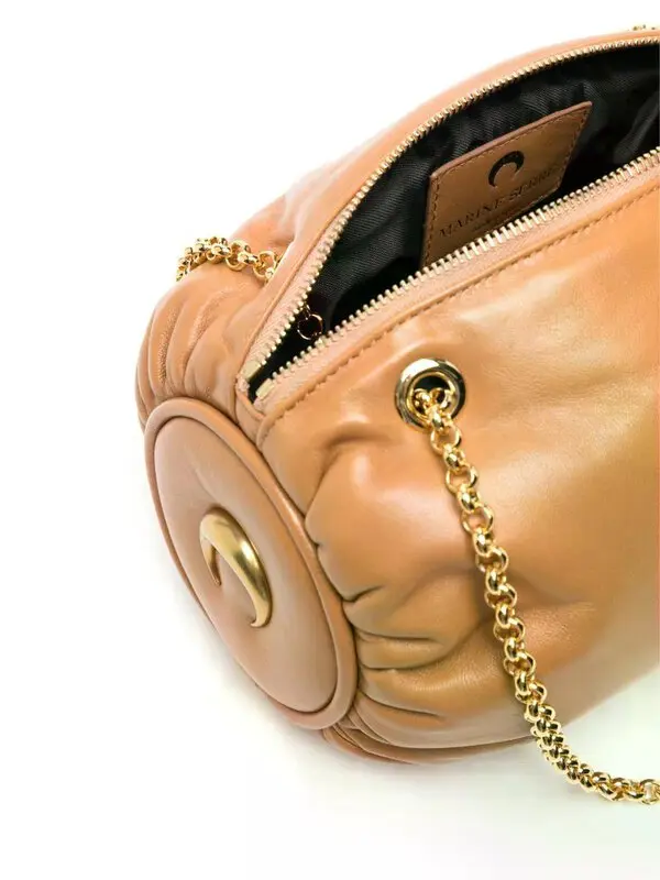 MARINE SERRE Pillow Leather Shoulder Bag - Brown