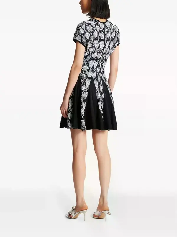 Balmain Python-jacquard Knitted Skater Dress