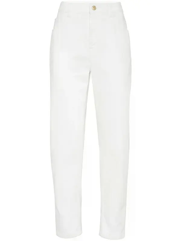 Brunello Cucinelli Monili-chain High-rise Tapered Jeans
