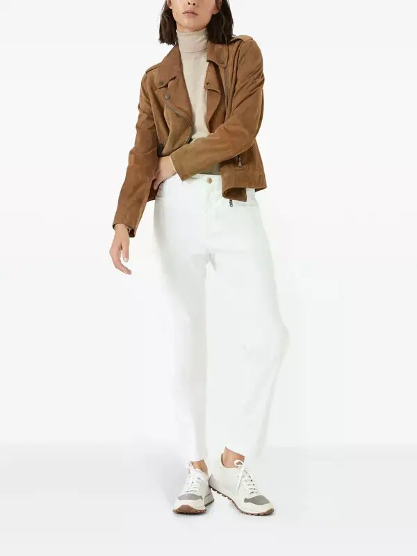 Brunello Cucinelli Monili-chain High-rise Tapered Jeans