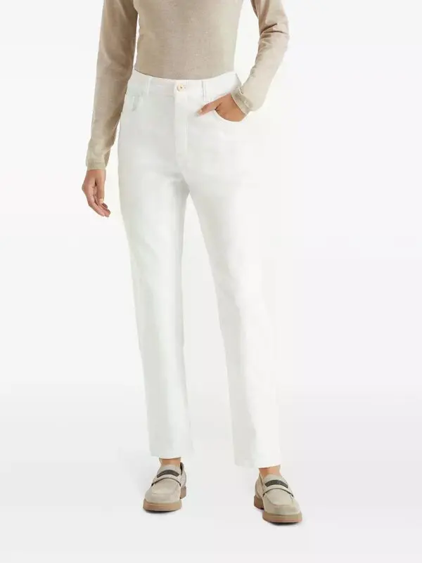 Brunello Cucinelli Monili-chain High-rise Tapered Jeans