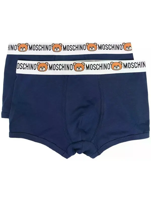 Moschino Teddy Logo Waistband Briefs - Blue