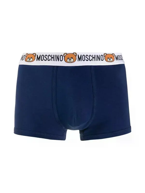 Moschino Teddy Logo Waistband Briefs - Blue