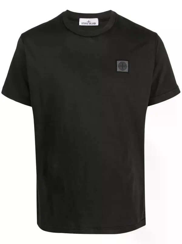 Stone Island Compass-patch Cotton T-shirt - Grey