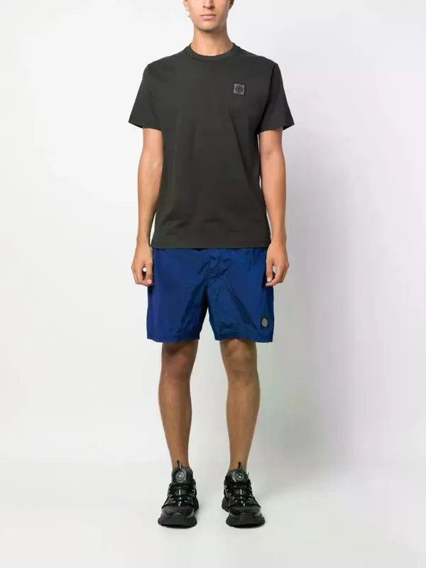 Stone Island Compass-patch Cotton T-shirt - Grey