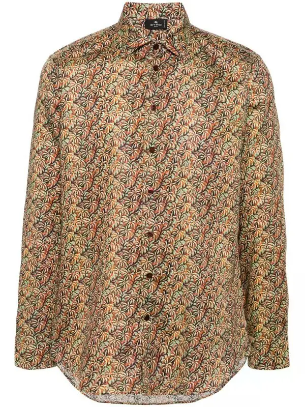 Etro Palm Tree-print Cotton Shirt