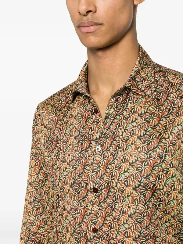 Etro Palm Tree-print Cotton Shirt