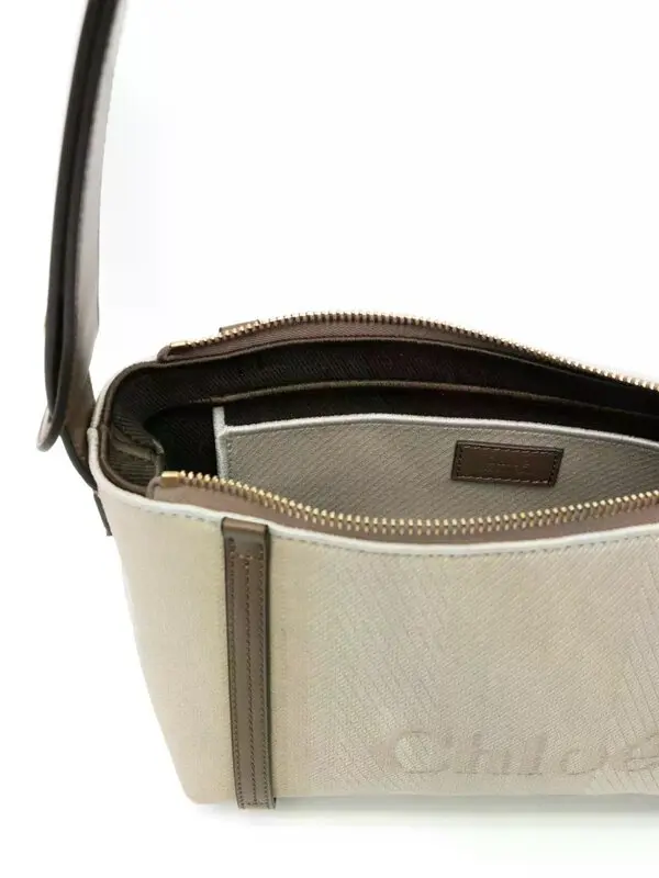 Chloé Logo-jacquard Shoulder Bag - Neutrals