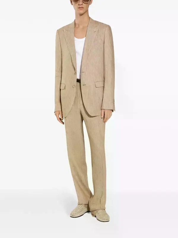 Dolce & Gabbana Tapered Twill Linen Trousers