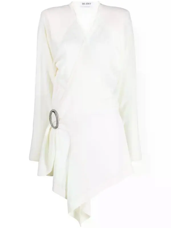 Attico Hurely Wrap Mini Dress - Neutrals