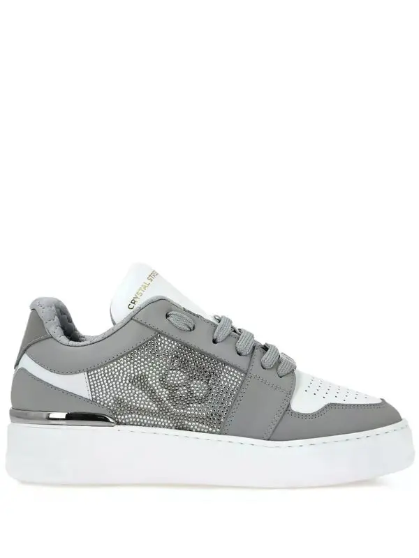 Philipp Plein Crystal Lo-top Leather Sneakers