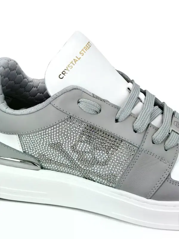 Philipp Plein Crystal Lo-top Leather Sneakers