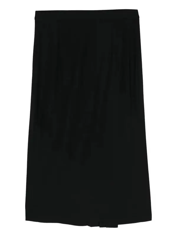 Yohji Yamamoto Pleated Wool Midi Skirt
