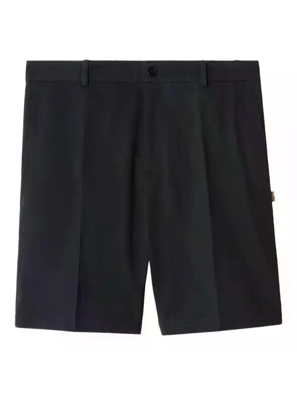 Burberry Cotton Twill Shorts With Embroidered Equestrian Knight Design
