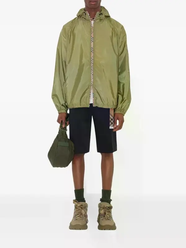 Burberry Cotton Twill Shorts With Embroidered Equestrian Knight Design