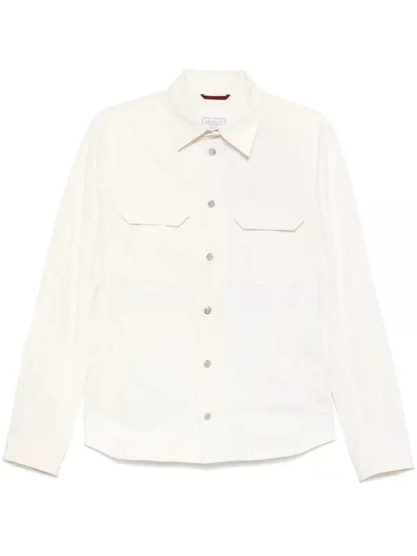 Brunello Cucinelli Light Beige Jacket With Logo Buttons - Neutrals