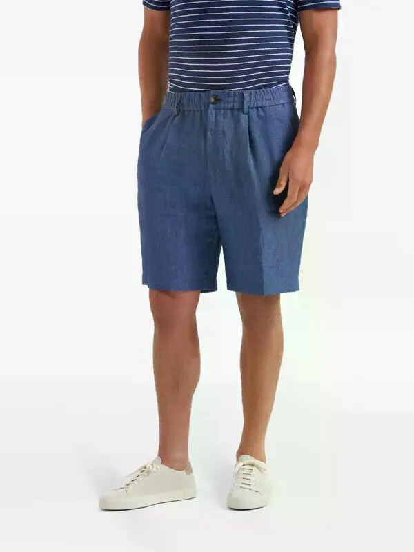 Brunello Cucinelli Linen Bermuda Shorts - Blue