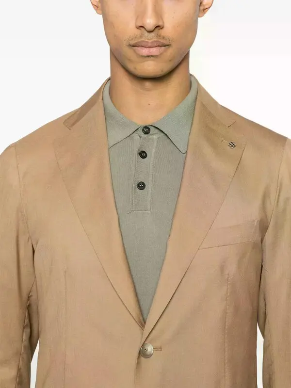 Tagliatore Brooch-detail Blazer - Brown